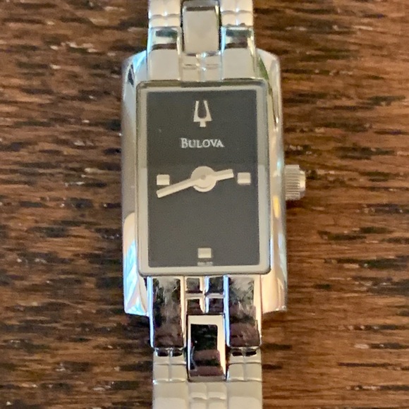 Bulova | Accessories | Bulova 96l82 Black Dial Stainless Steel Watch ...